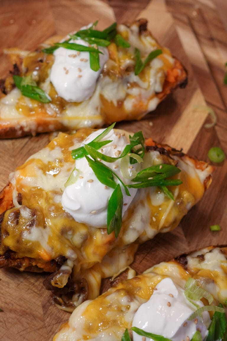 CHEESY BULGOGI LOADED SWEET POTATOES | Foods of Li
